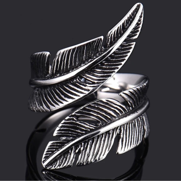 Grathia Cero | Jewelry | Antique Silver Feather Ring For Women | Poshmark